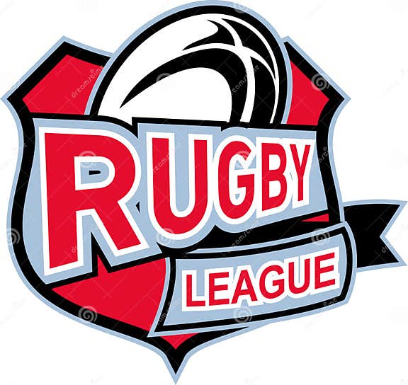 Rugby league ball shield stock illustration. Illustration of sport ...