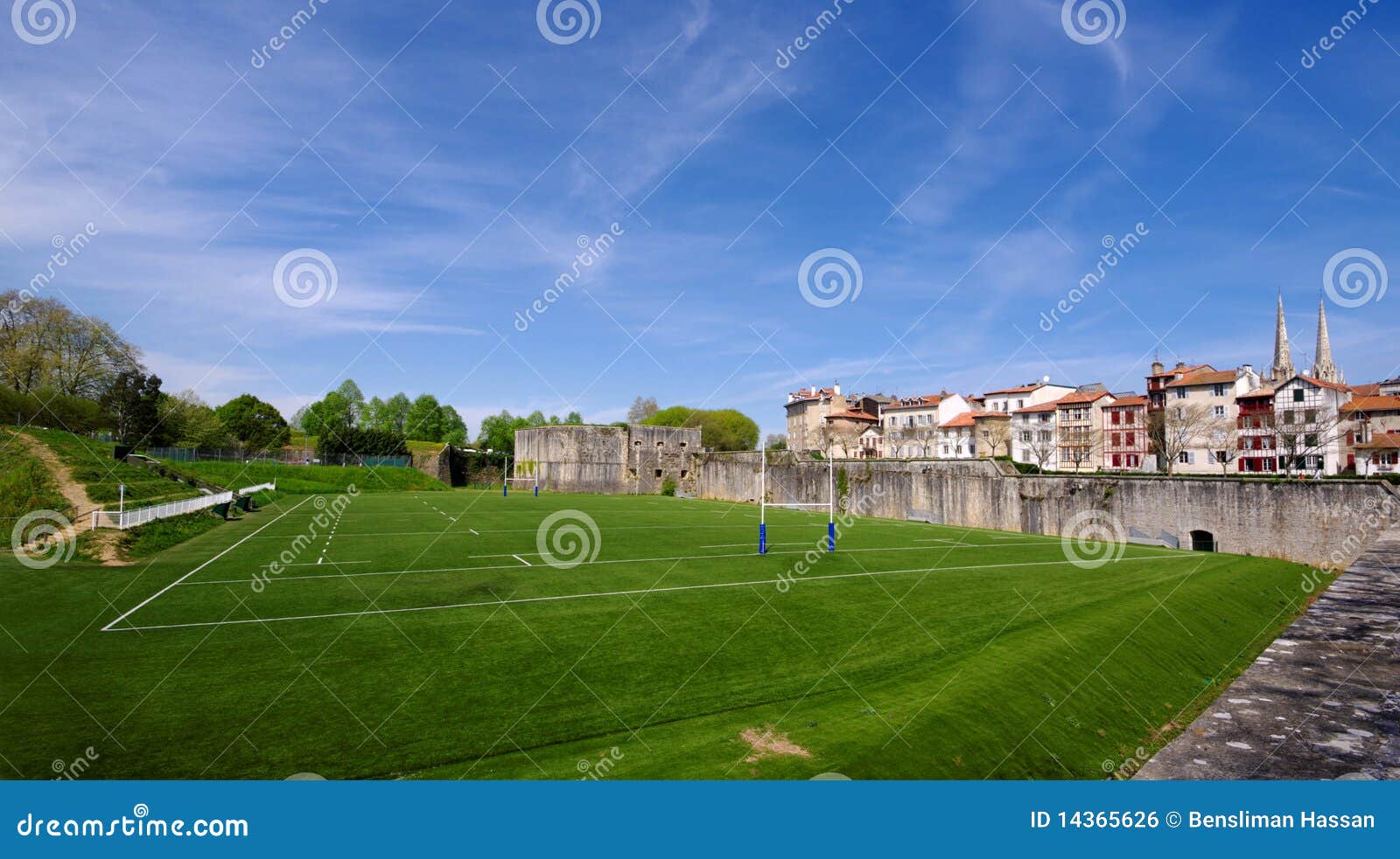 Rugby pitch in bayonne stock photo. Image of pitch, bayonne - 14365626