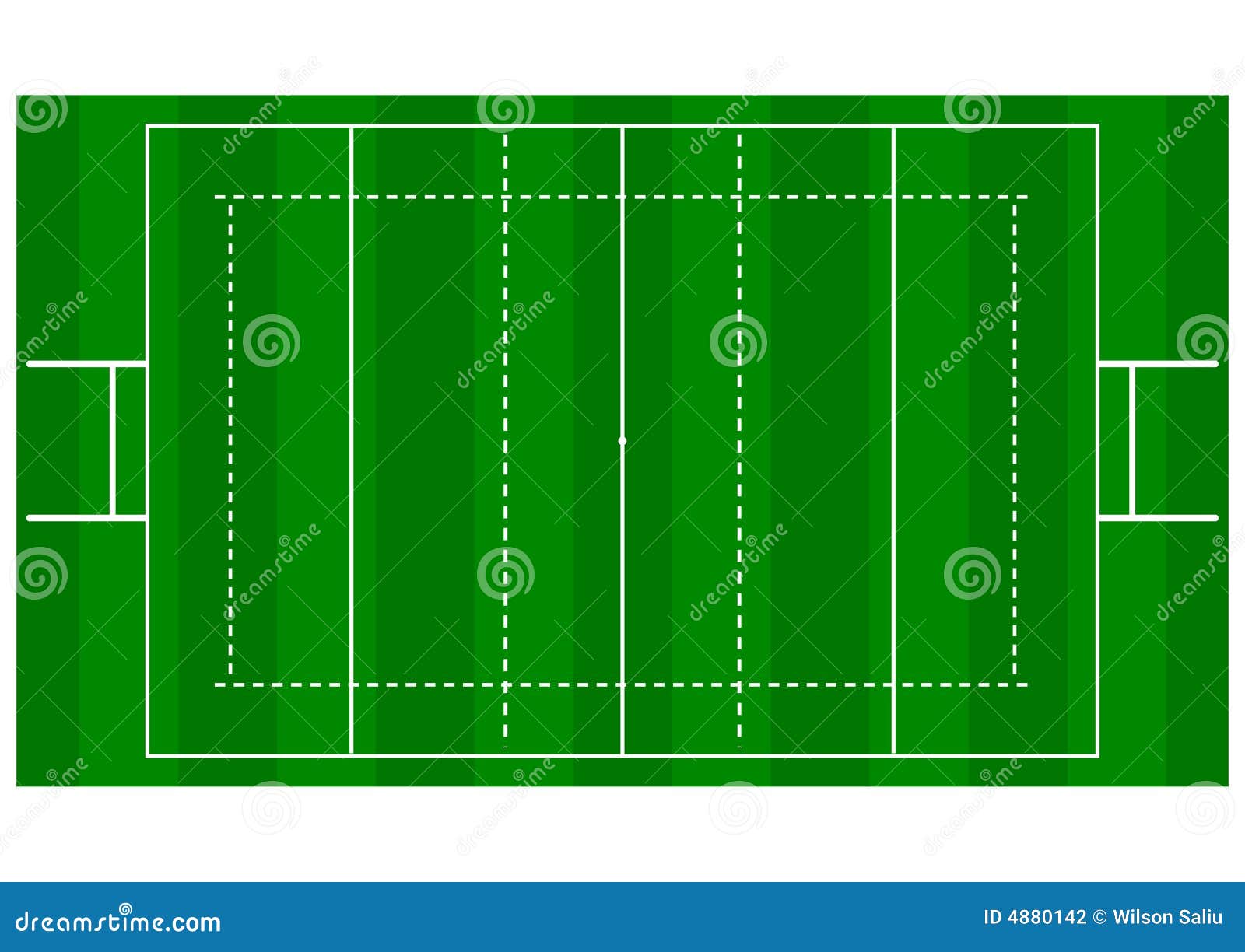 Rugby Pitch - Over Head View Stock Illustration - Illustration of chalk ...