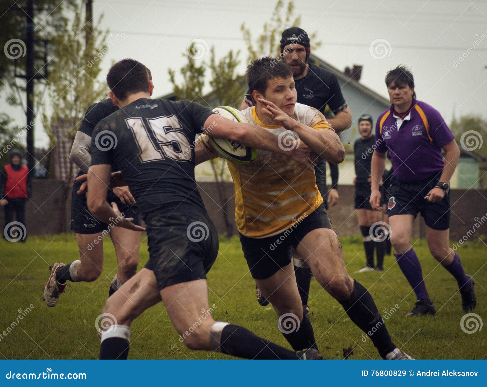 Rugby play editorial stock image. Image of muddy, ball - 76800829