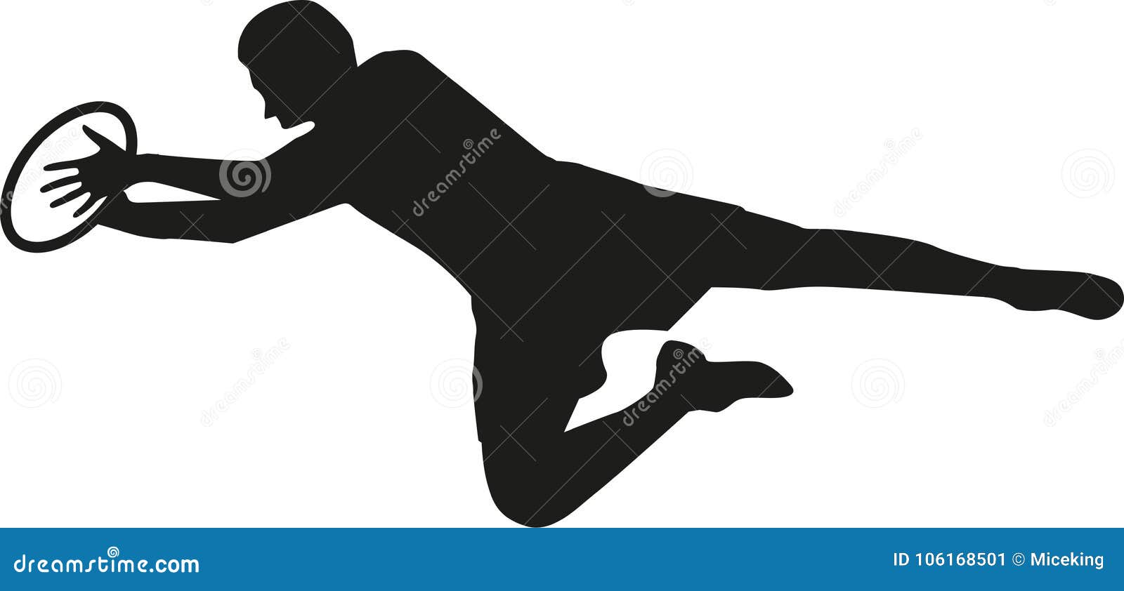 Rugby Player Catching the Ball Stock Vector - Illustration of pictogram ...