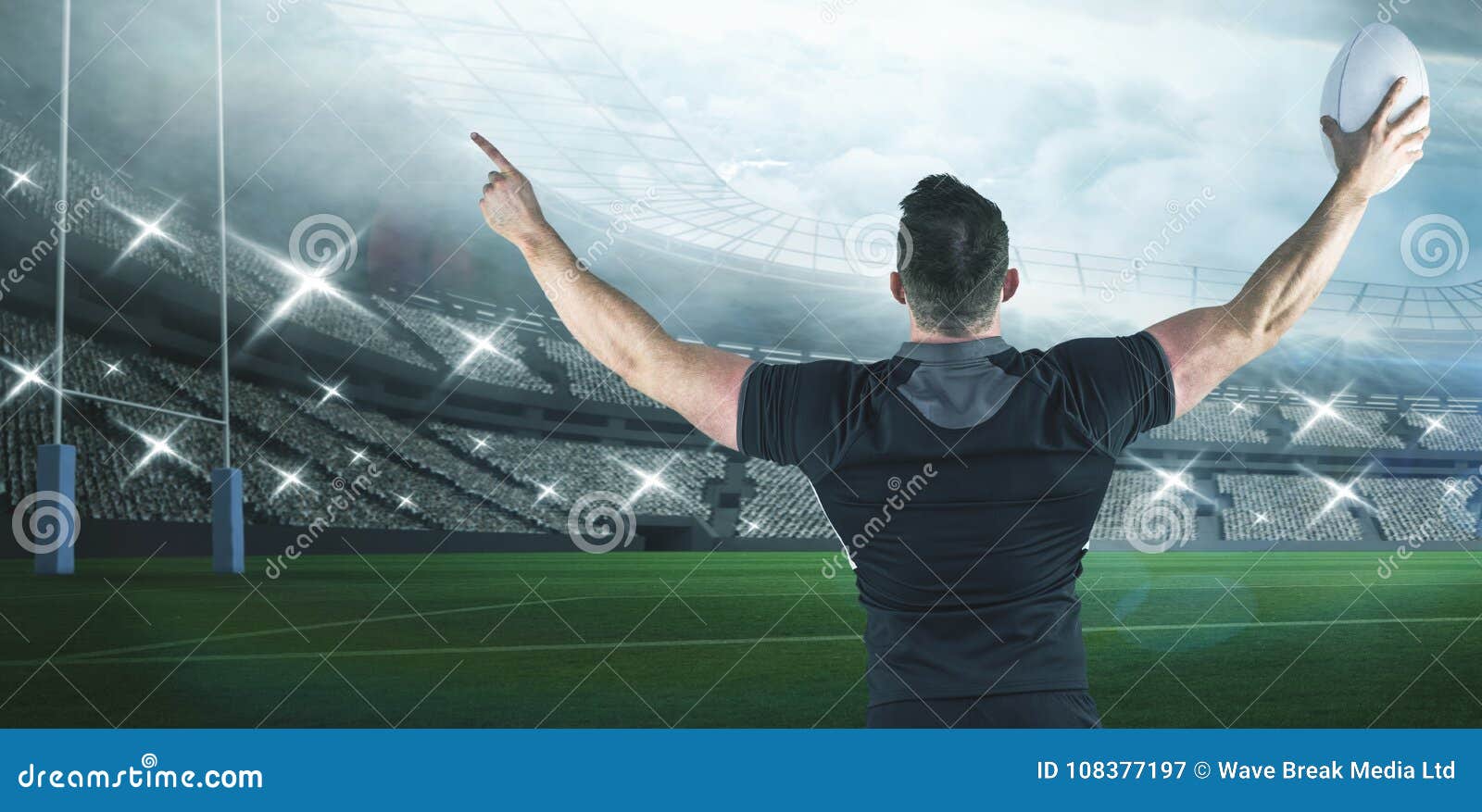 Composite Image of Rugby Player Celebrating with the Ball Stock Image ...