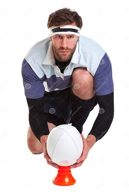 Rugby Player Cut Out on White Stock Photo - Image of white, kicking ...