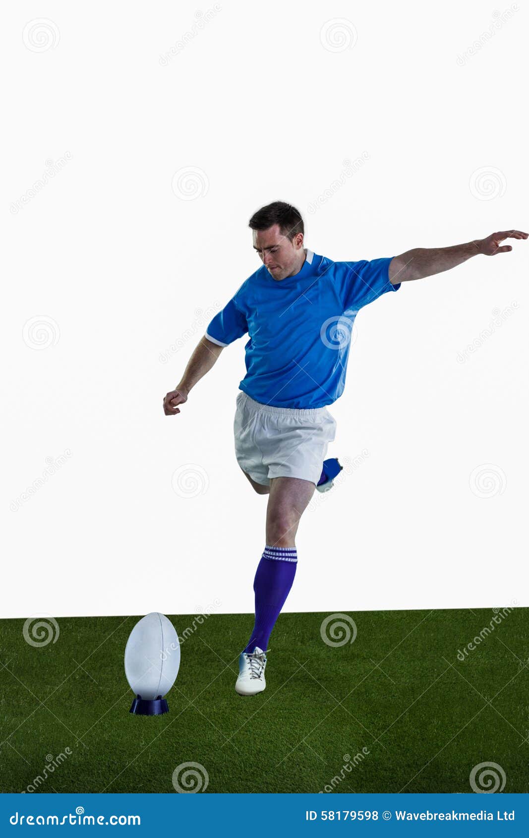 Rugby Player Doing a Drop Kick Stock Photo - Image of background, ready ...