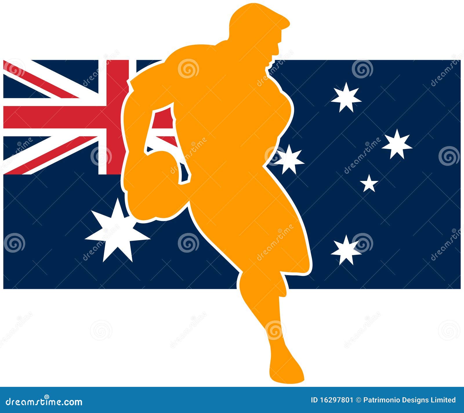 Rugby Player Flag of Australia Stock Illustration - Illustration of ...