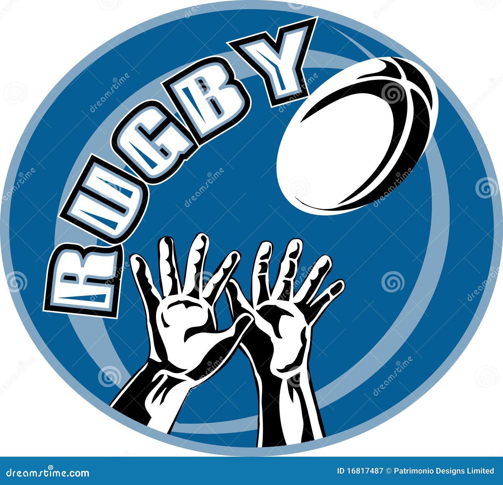 Rugby Player Hands Catching Ball Stock Illustration - Illustration of ...