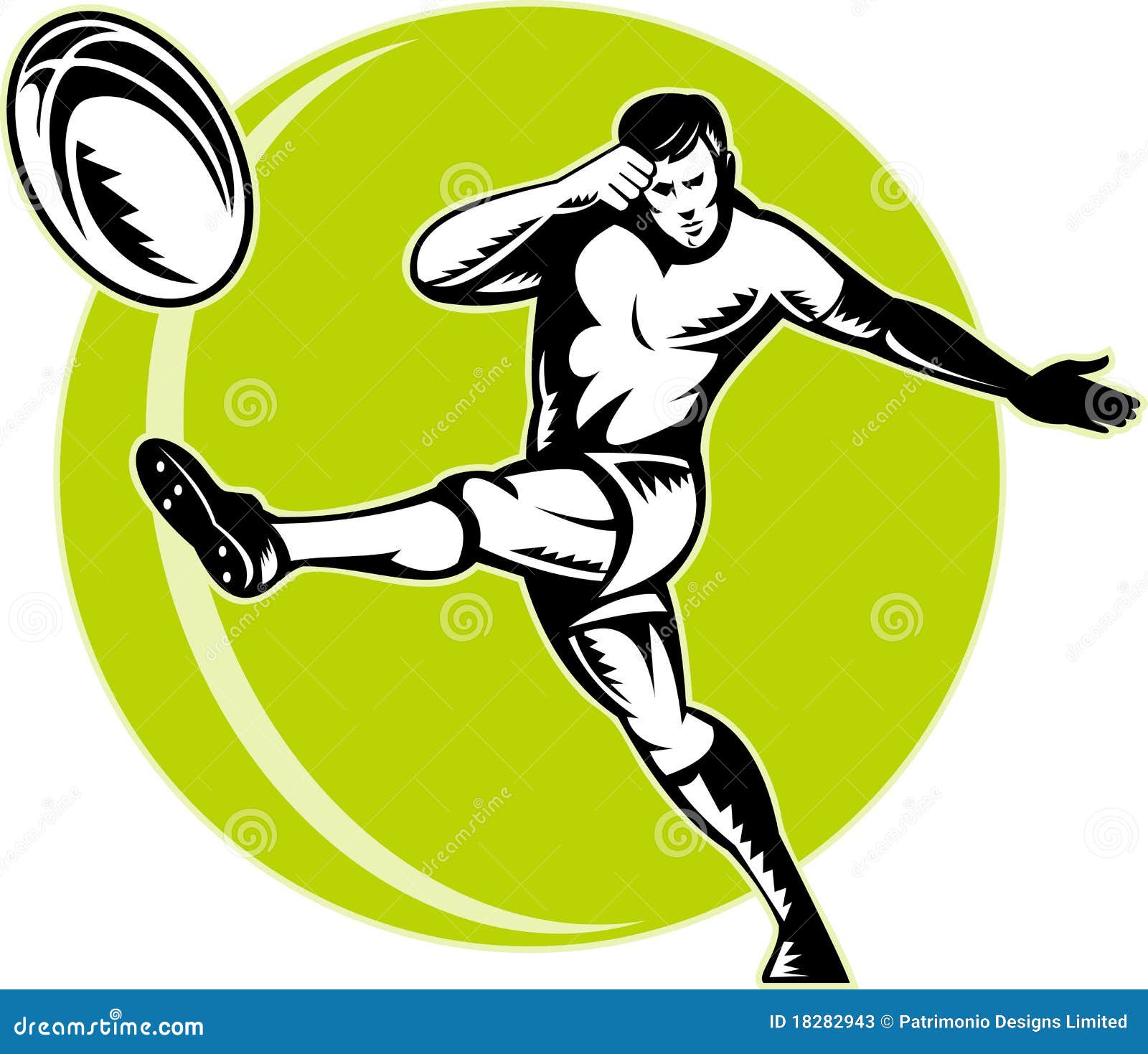 Rugby Player Kicking Ball, Vector Silhouette | CartoonDealer.com #80963196