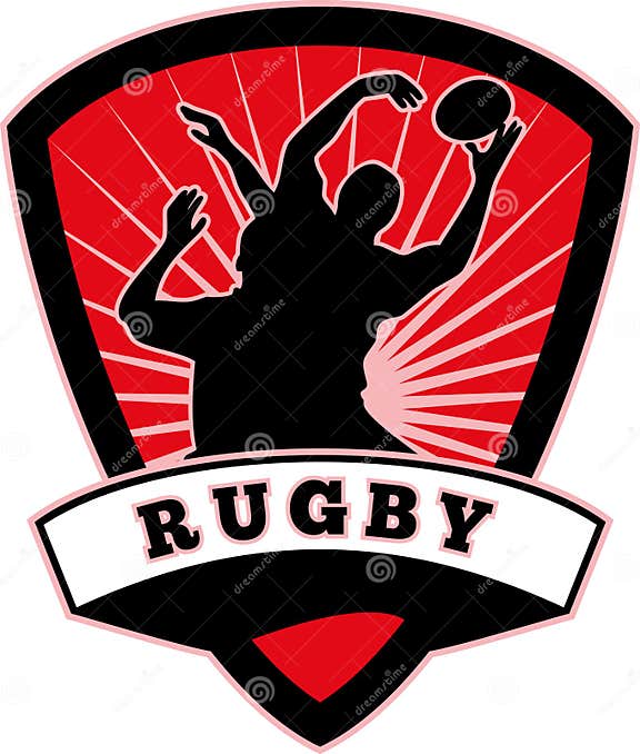 Rugby Player Line-out Catch Stock Illustration - Illustration of ...