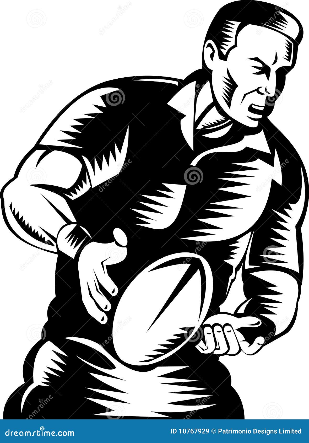 Rugby Player Passing Ball, Vector Silhouette | CartoonDealer.com #92881044