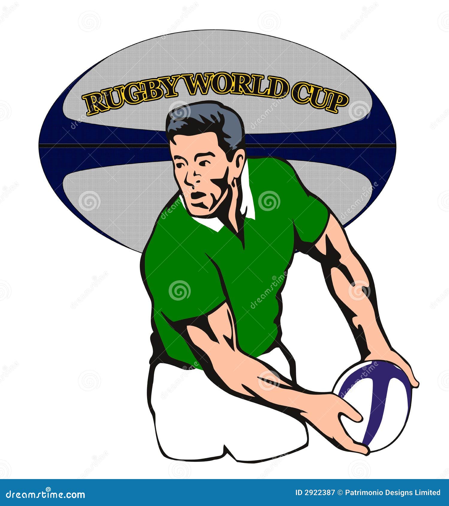 Rugby player passing ball stock illustration. Illustration of game ...