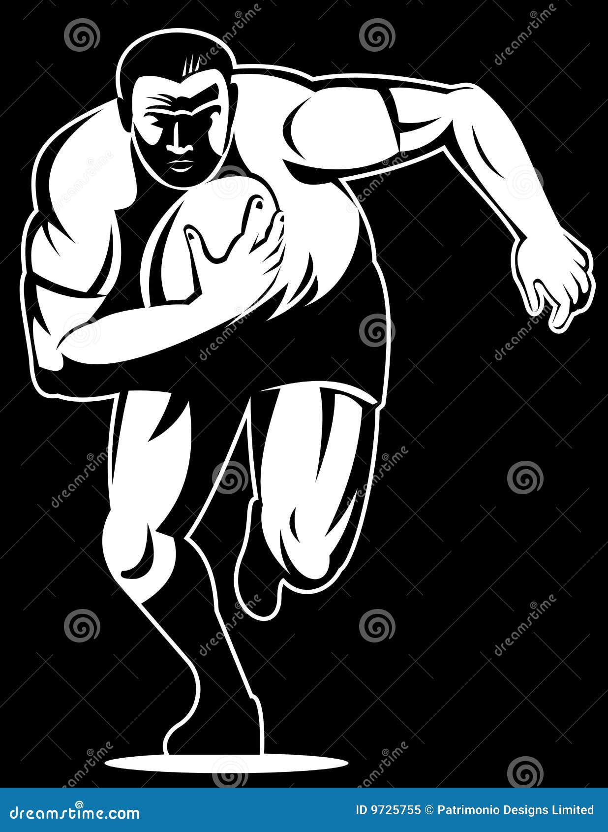 Rugby Player Running for Try Stock Vector - Illustration of rugby ...
