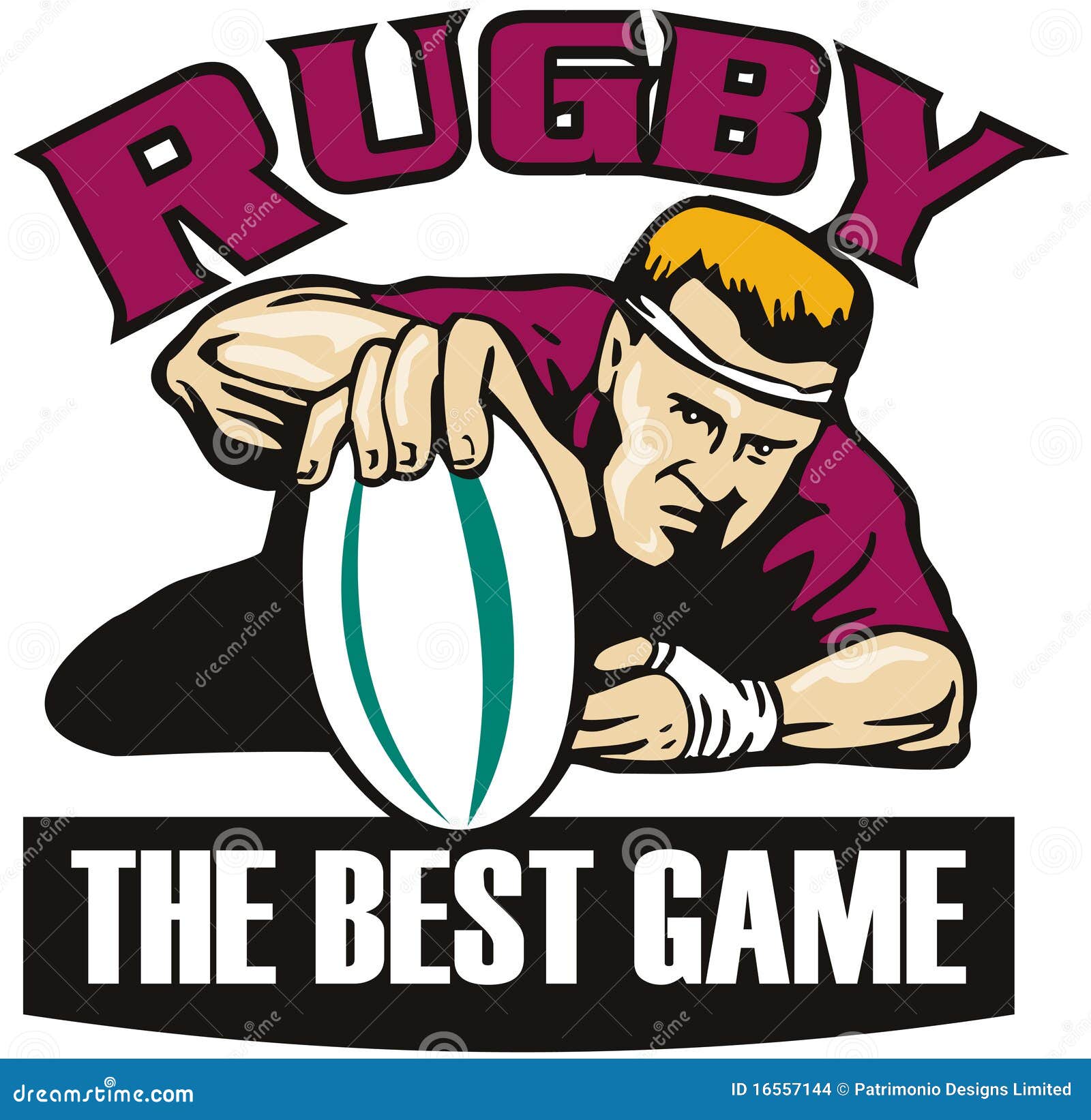 Rugby player scoring try stock illustration. Illustration of player ...