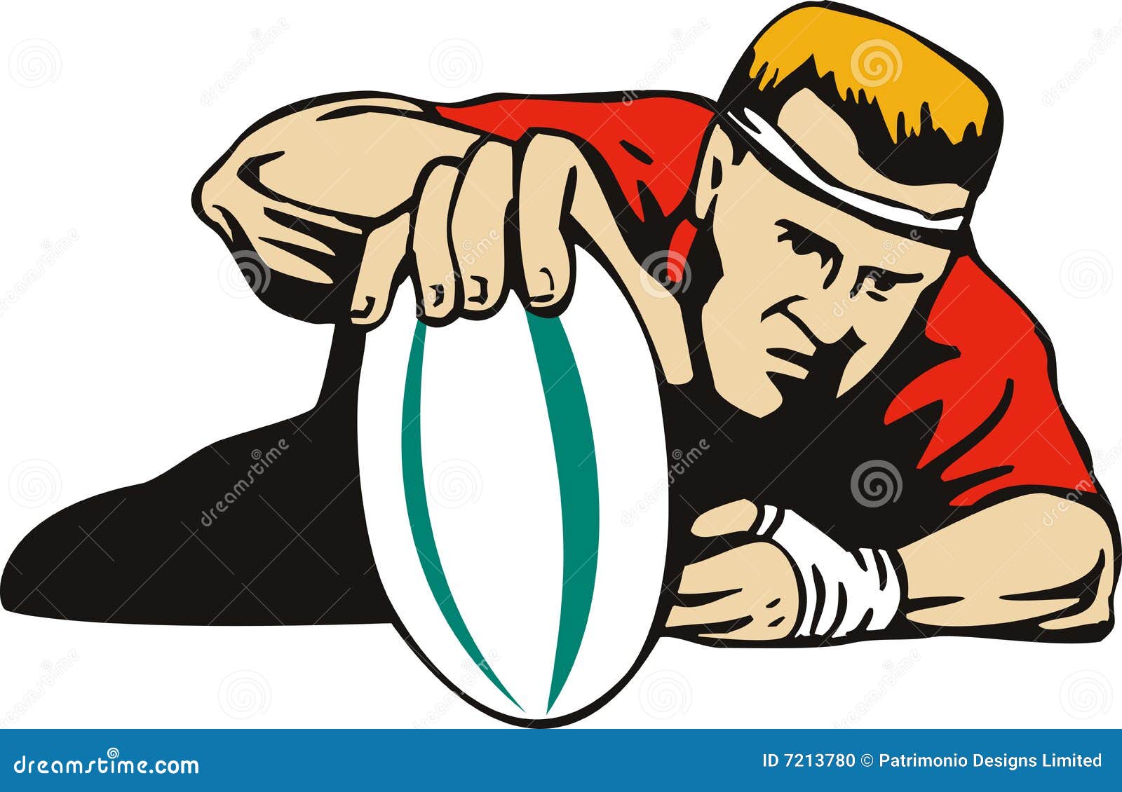 Rugby player scoring a try stock vector. Illustration of caricature ...