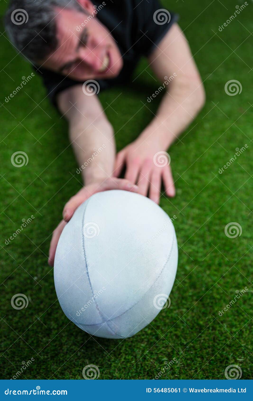 A Rugby Player Scoring a Try Stock Image - Image of : 56485061