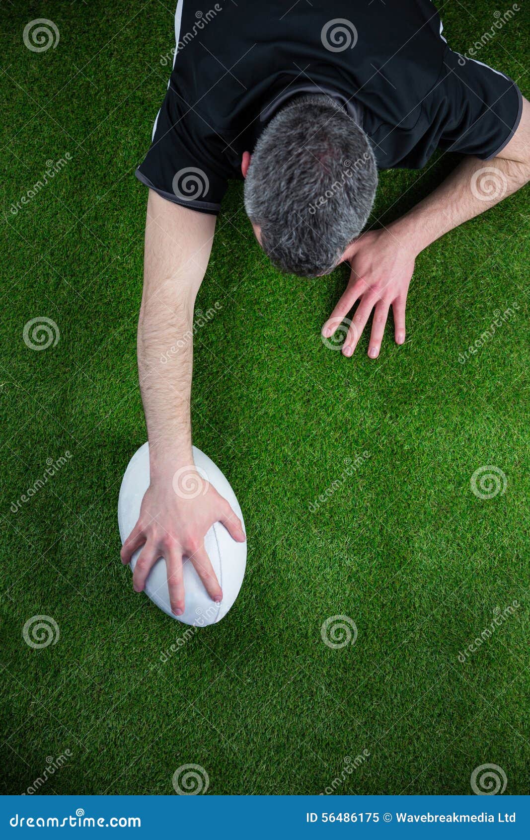 A Rugby Player Scoring a Try Stock Image - Image of play, joint: 56486175