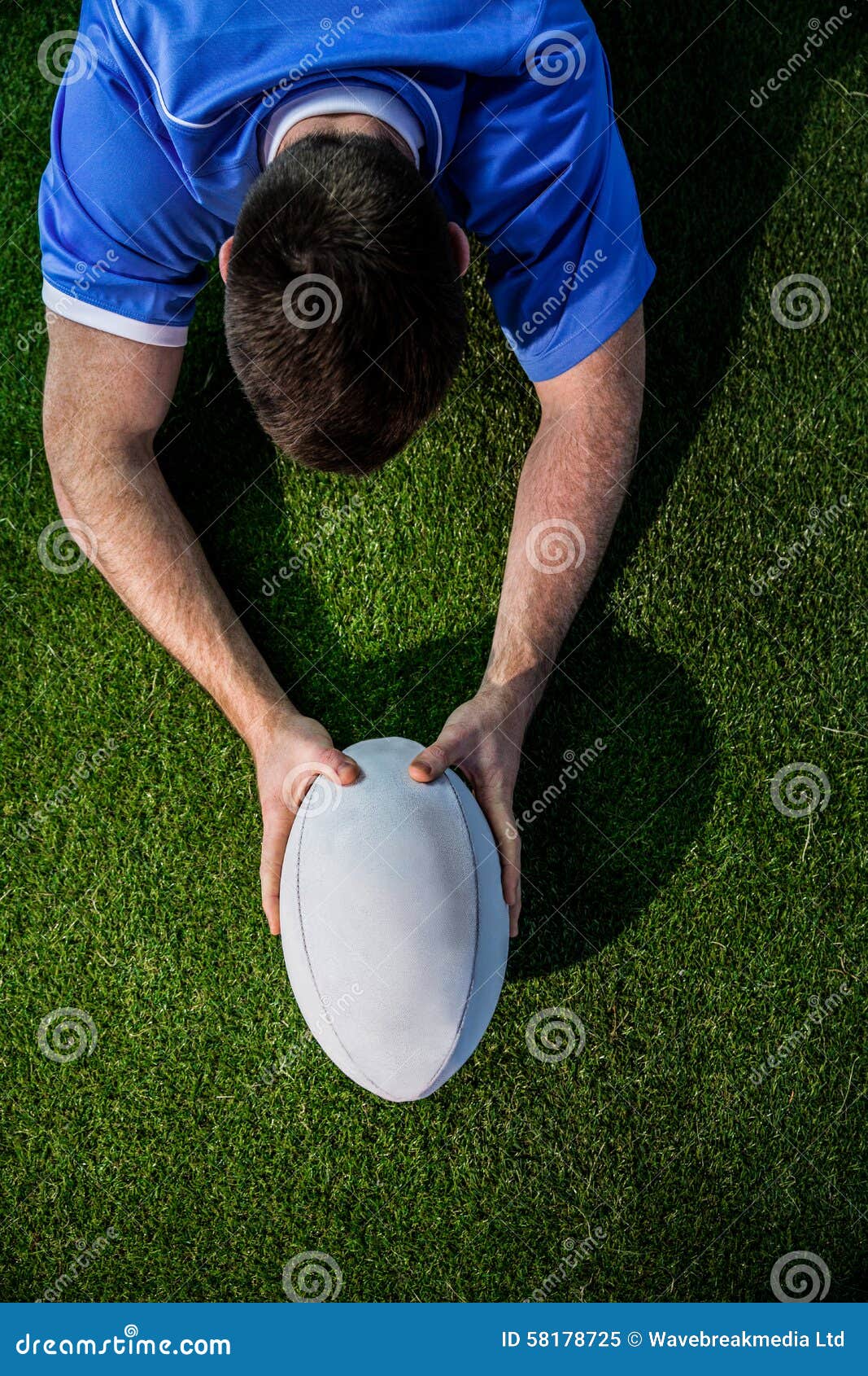 A Rugby Player Scoring a Try Stock Image - Image of caucasian, grass ...
