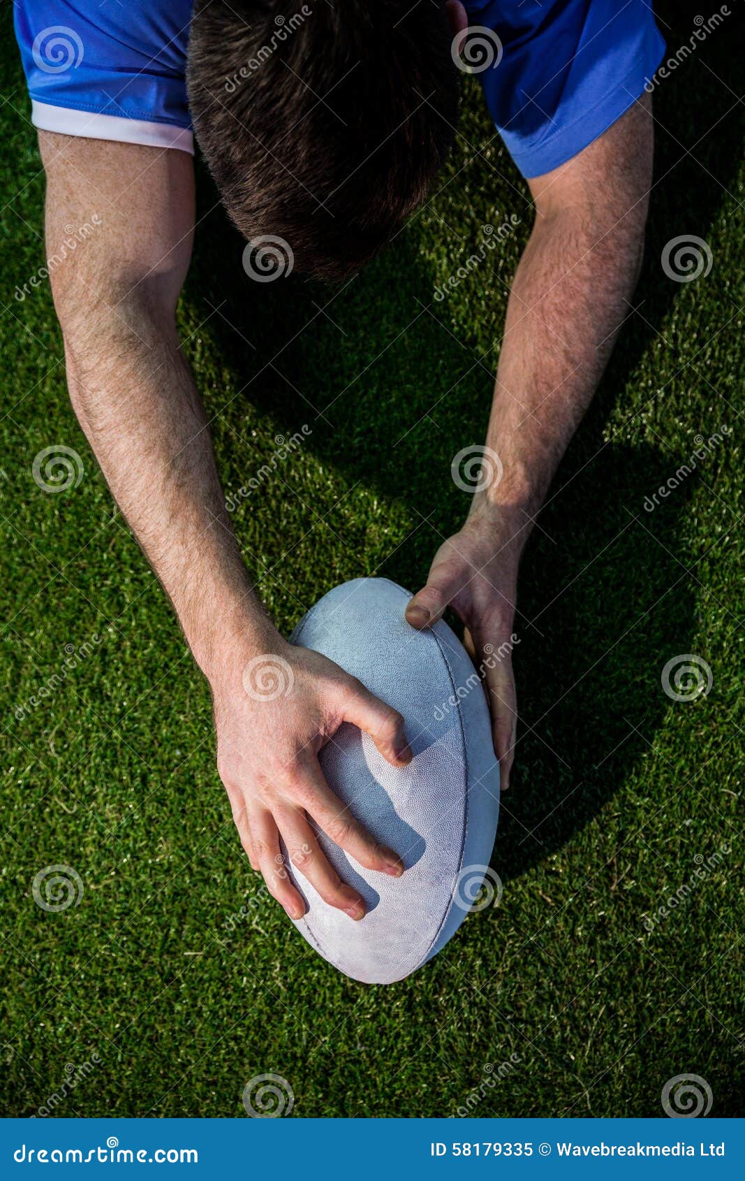 A Rugby Player Scoring a Try Stock Image - Image of person, focus: 58179335