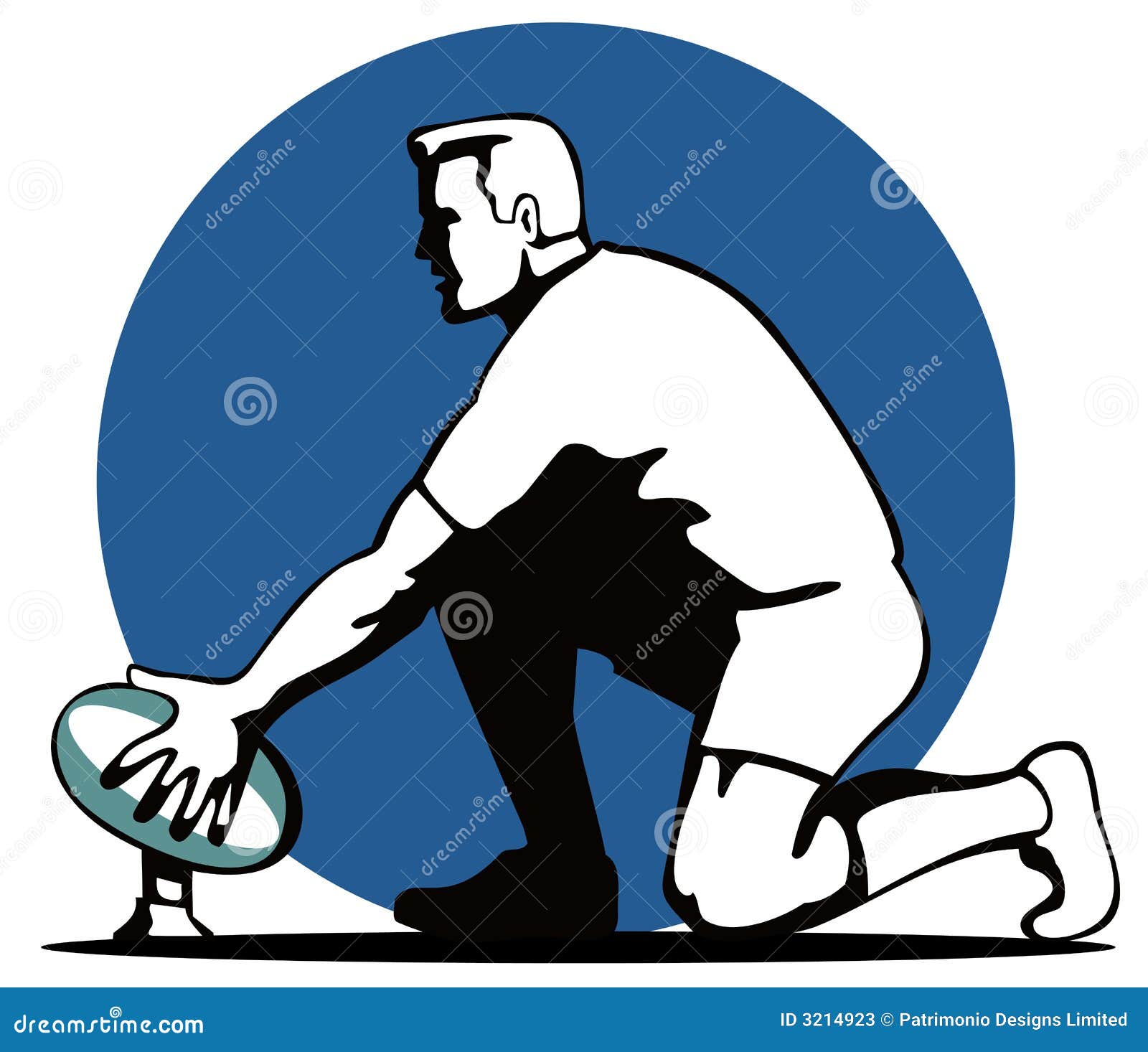 Rugby Player Kick Ball, Vector Silhouette | CartoonDealer.com #80963376