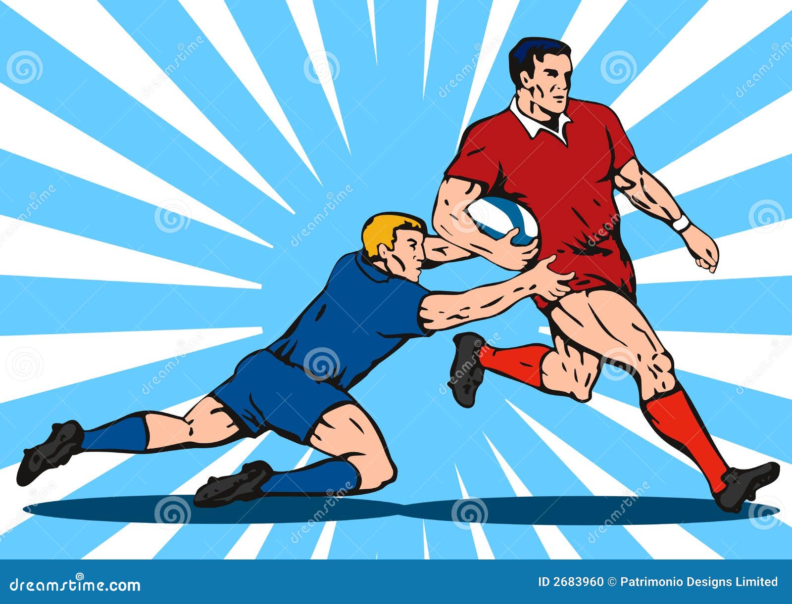 Rugby player tackling stock illustration. Illustration of attack - 2683960