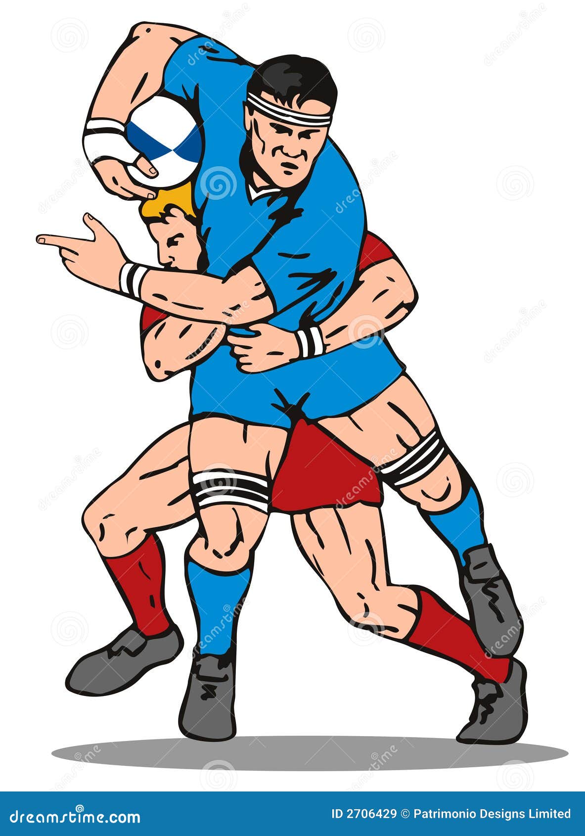 Rugby player tackling stock illustration. Illustration of running - 2706429