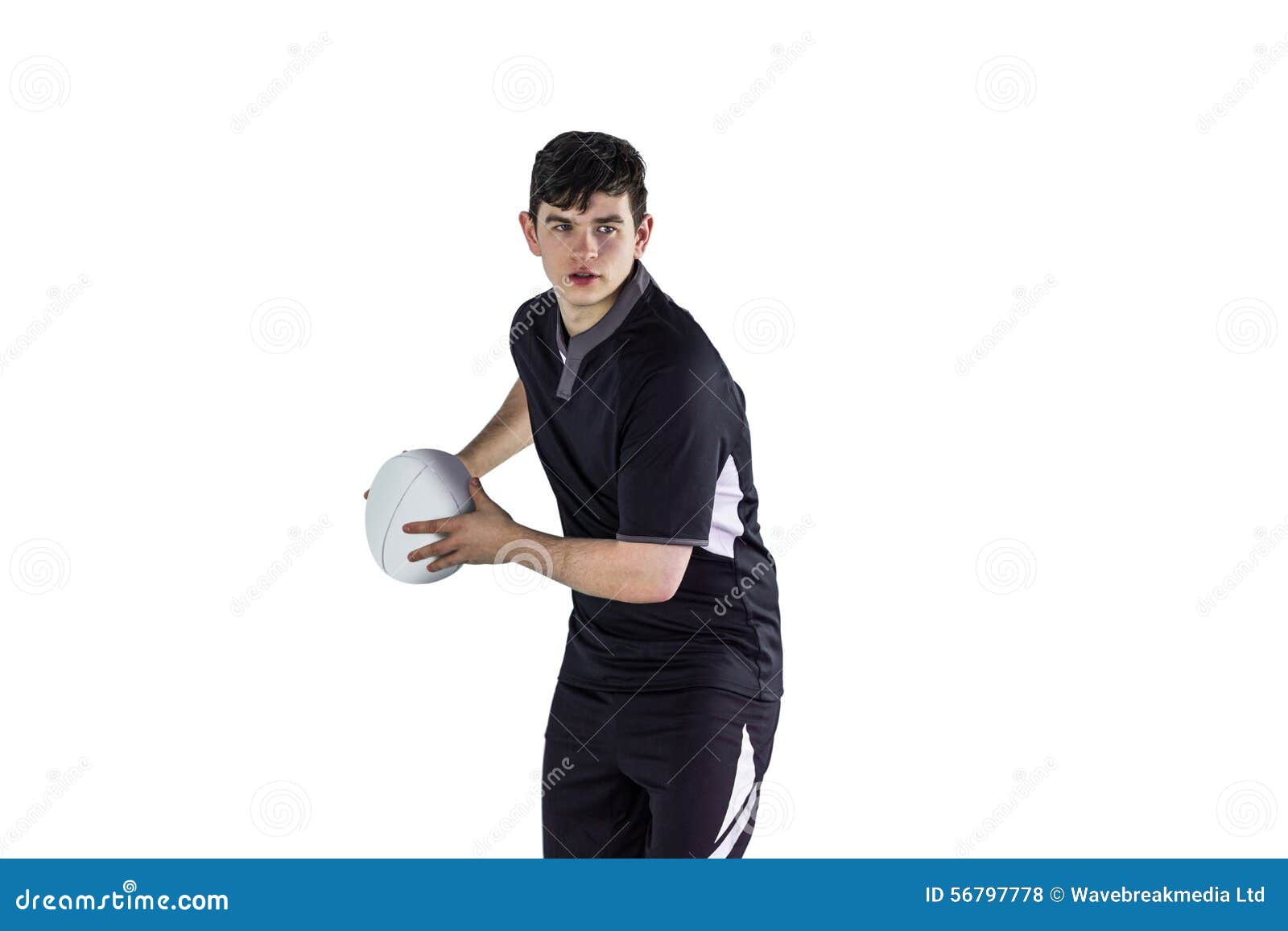 Rugby Player about To Throw a Rugby Ball Stock Photo - Image of young ...