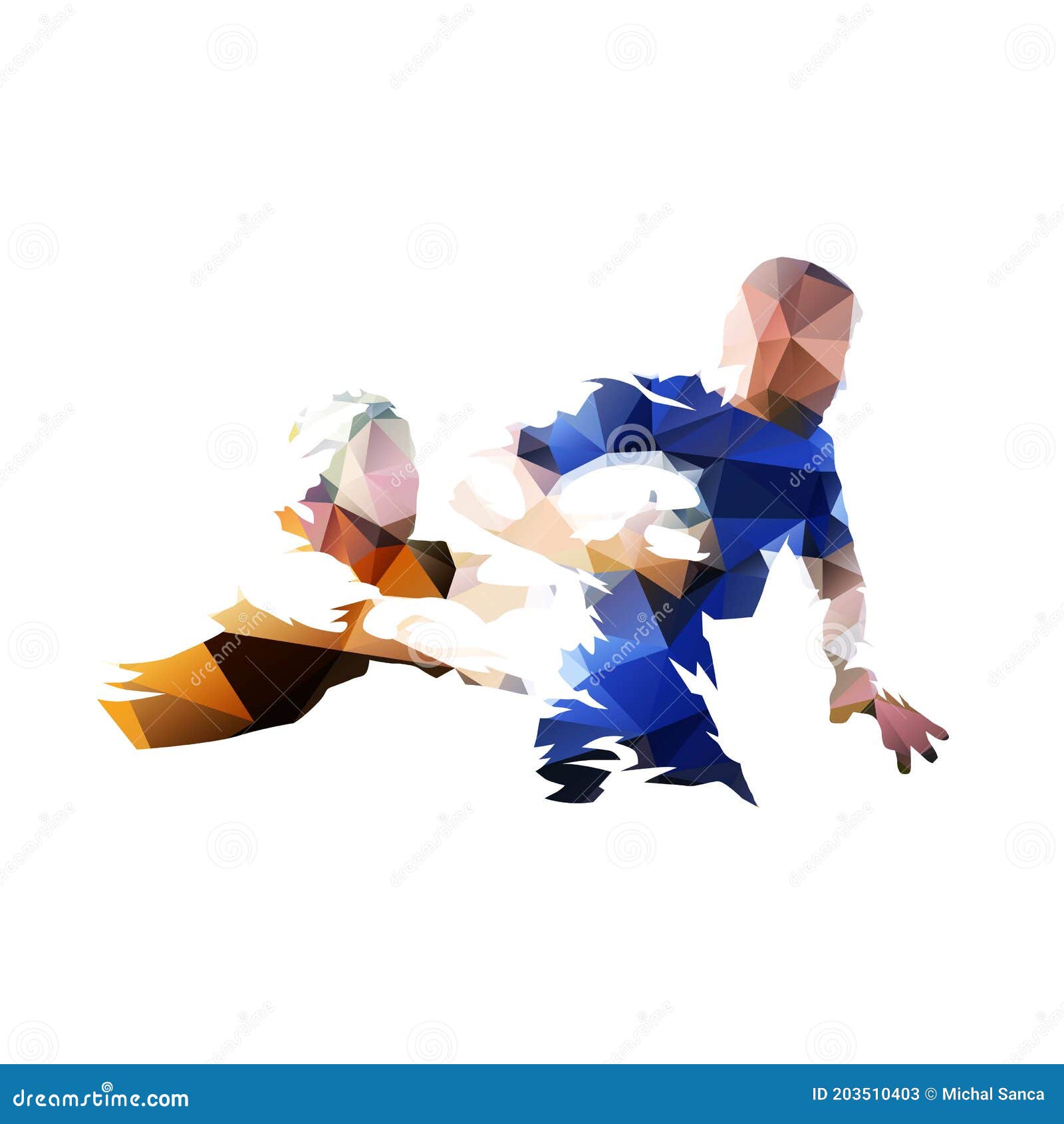 Rugby Players, Low Polygonal Isolated Vector Sillustration. Geometric ...