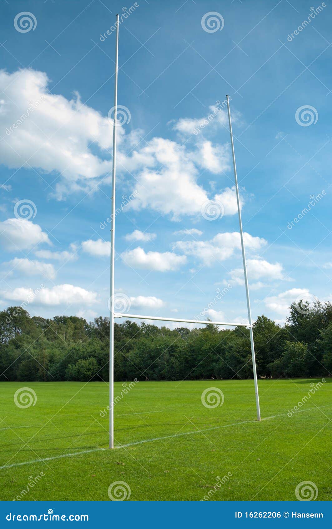 Rugby post stock photo. Image of field, clouds, games - 16262206