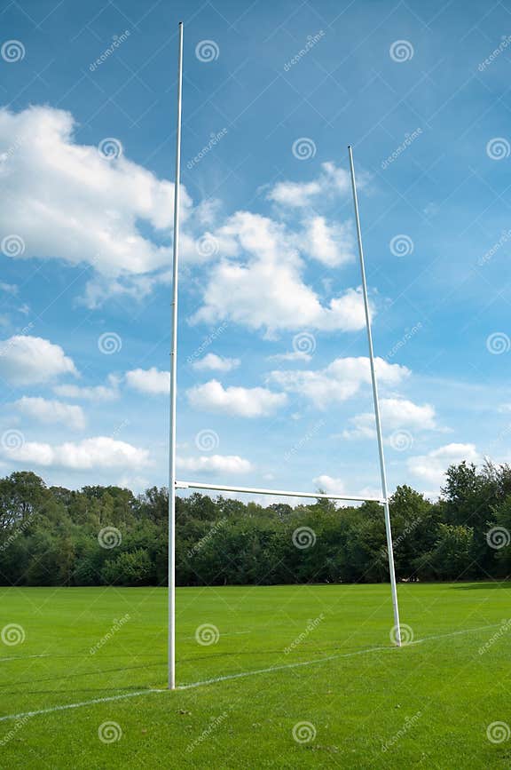 Rugby post stock photo. Image of field, clouds, games - 16262206