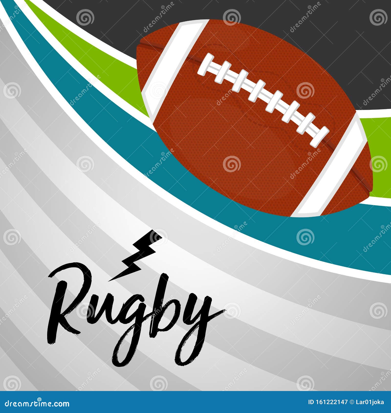Rugby Poster Illustration Cartoon Vector | CartoonDealer.com #161223951