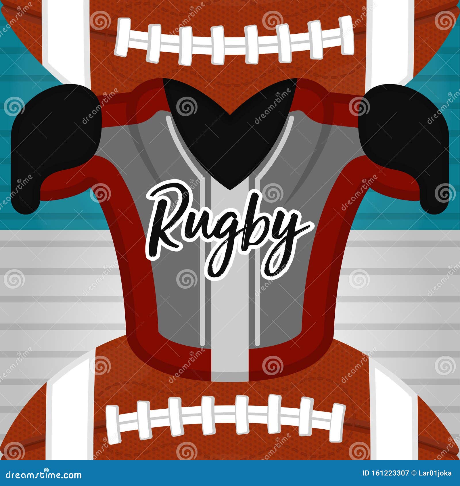 Rugby Poster Illustration Cartoon Vector | CartoonDealer.com #161223951