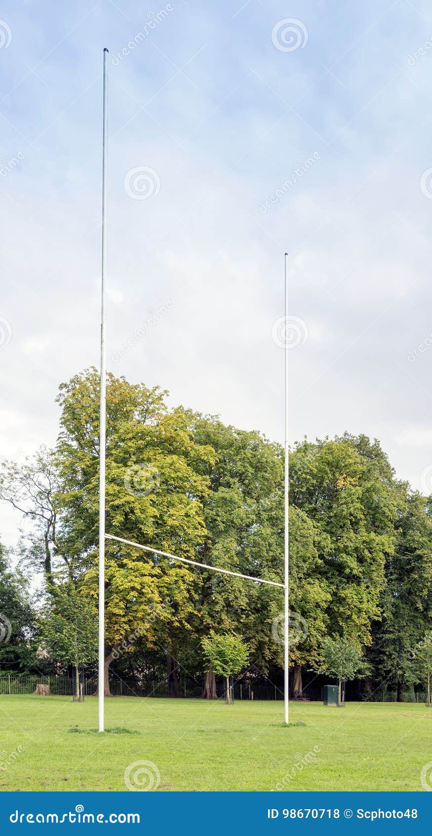 Rugby posts stock photo. Image of sportsfield, sticks - 98670718