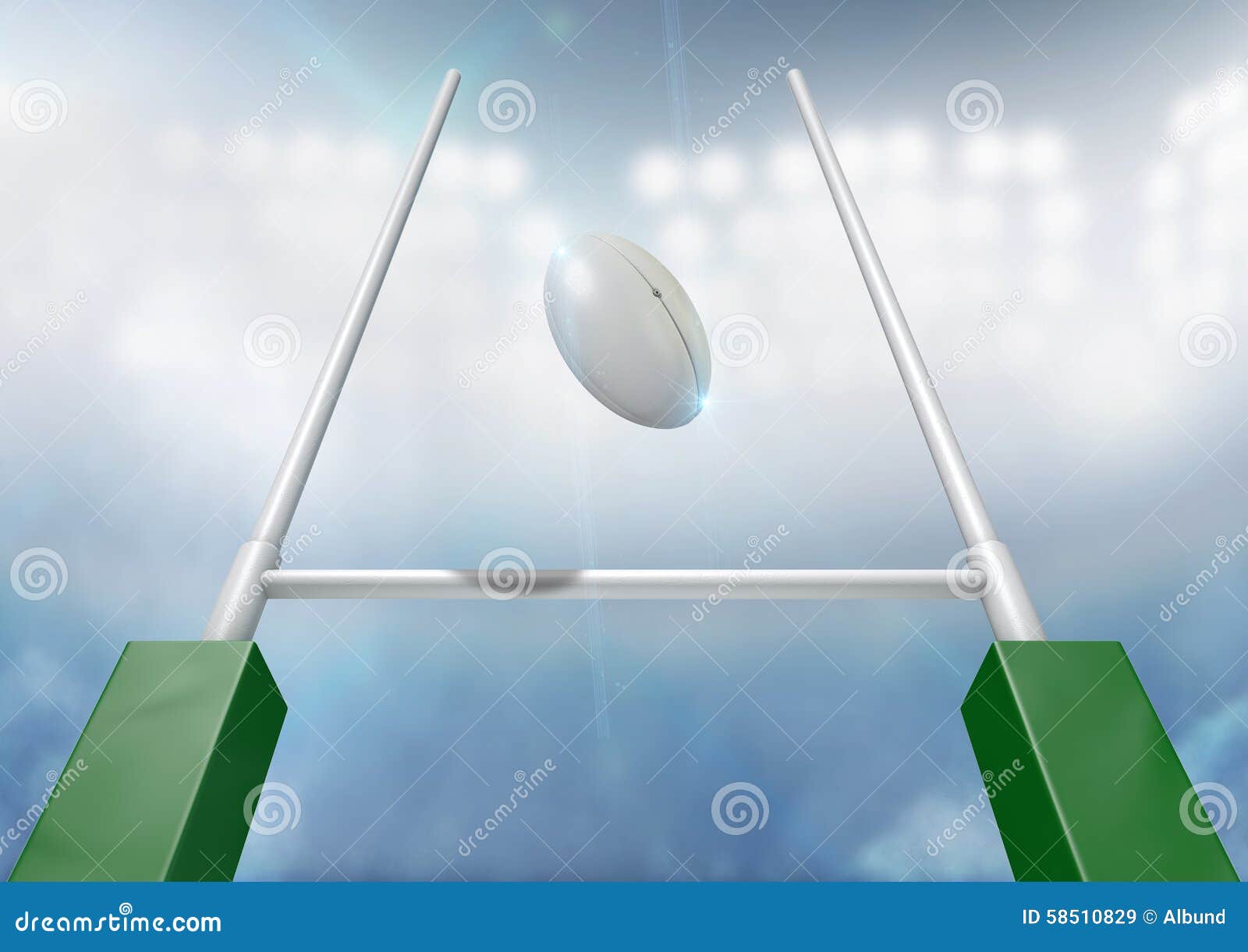 Rugby Posts Conversion Night Stock Illustration - Illustration of game ...
