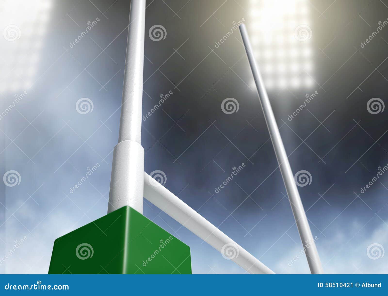 Rugby Posts Stadium Night stock image. Image of power - 58510421
