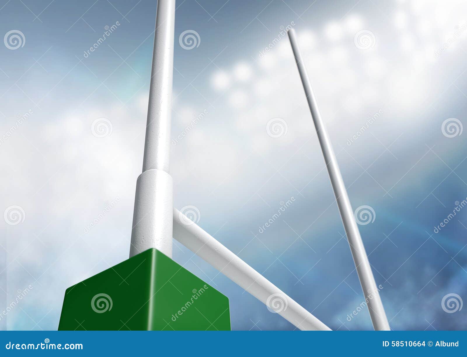 Rugby Posts Stadium Night stock illustration. Illustration of game ...