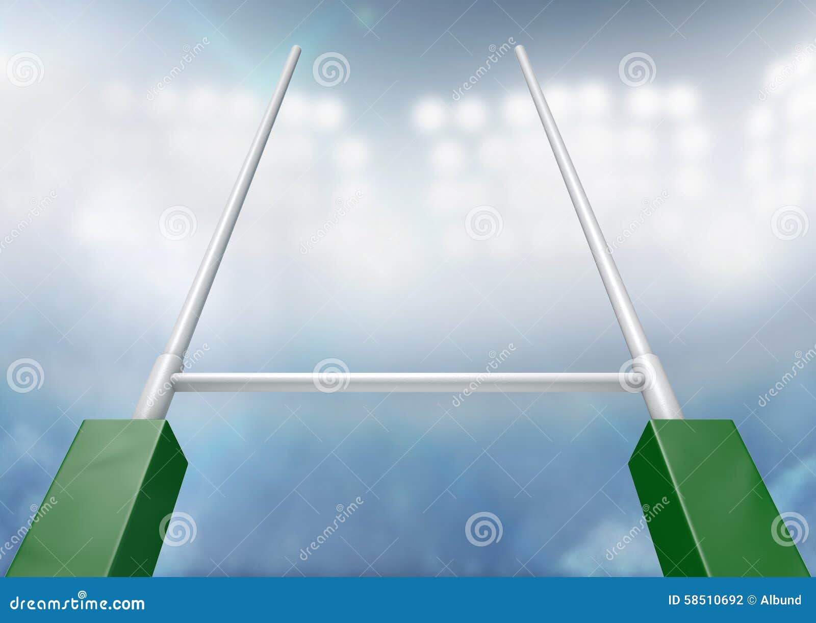Rugby Posts Stadium Night stock photo. Image of illumination - 58510692