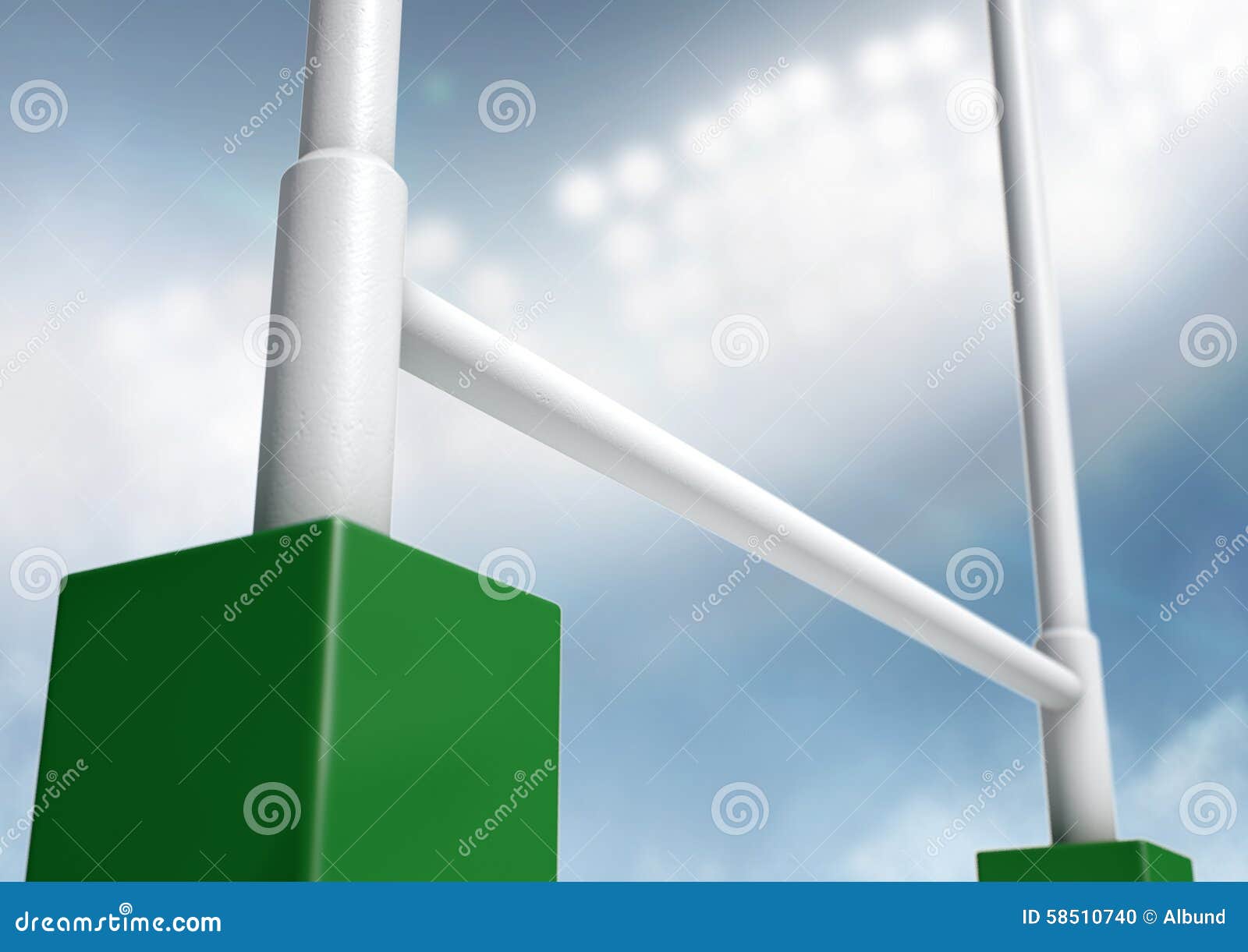 Rugby Posts Stadium Night stock illustration. Illustration of floodlit ...