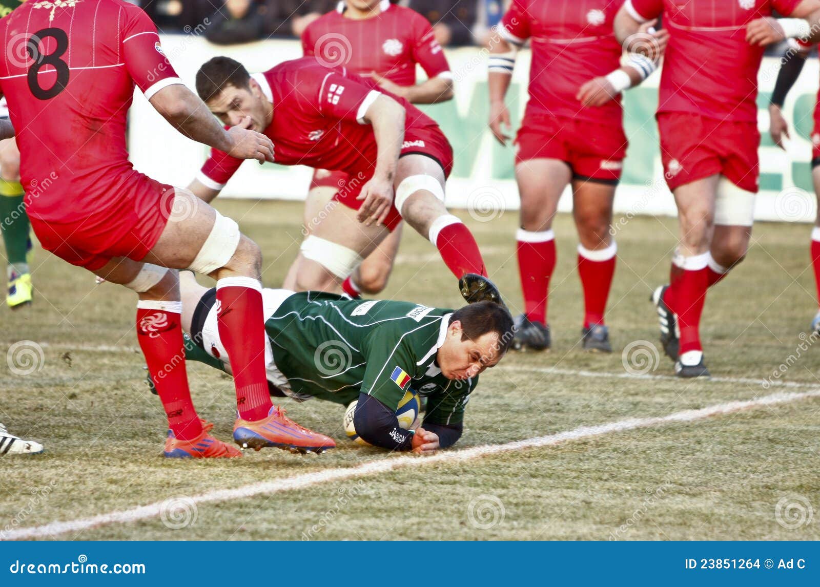 Rugby : Romania- Georgia editorial stock image. Image of flag - 23851264