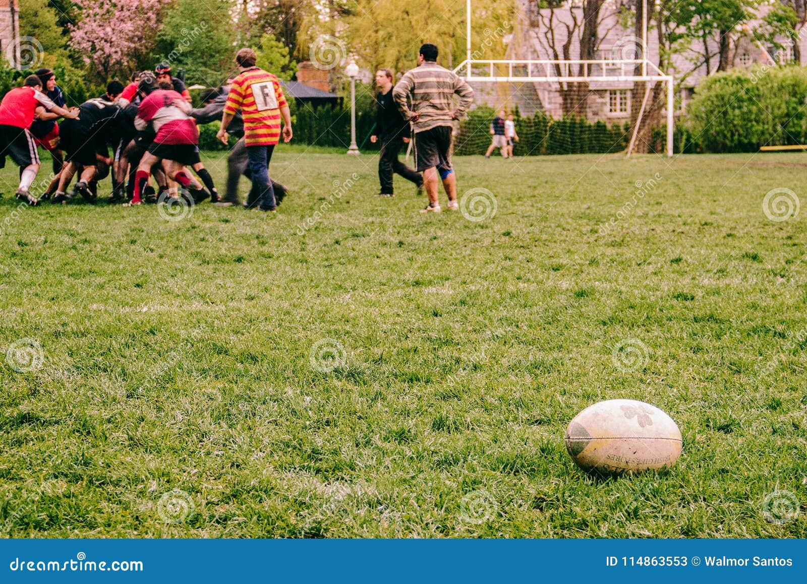 Rugby scene editorial stock photo. Image of match, action - 114863553