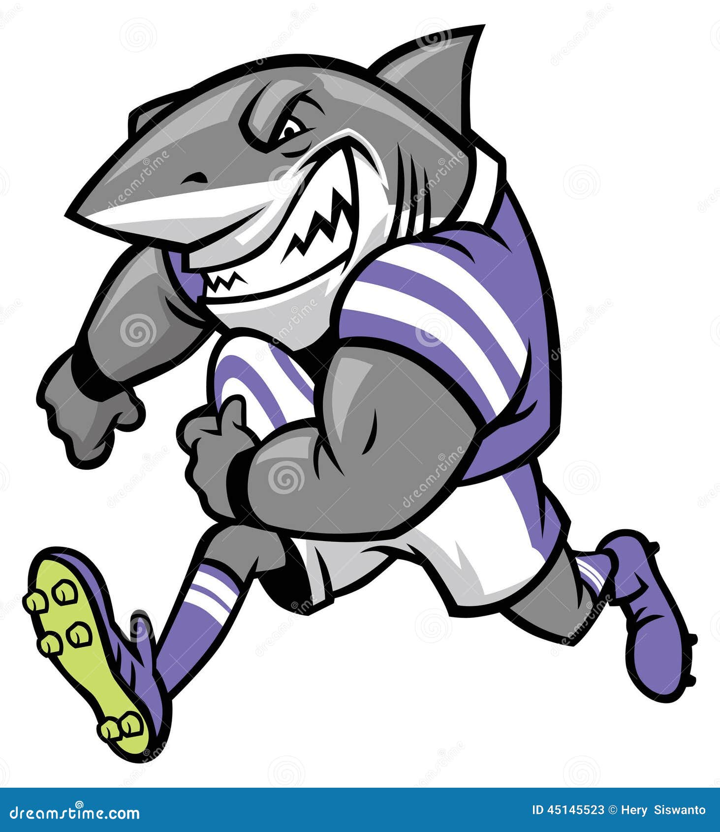 Rugby shark mascot stock vector. Illustration of white - 45145523