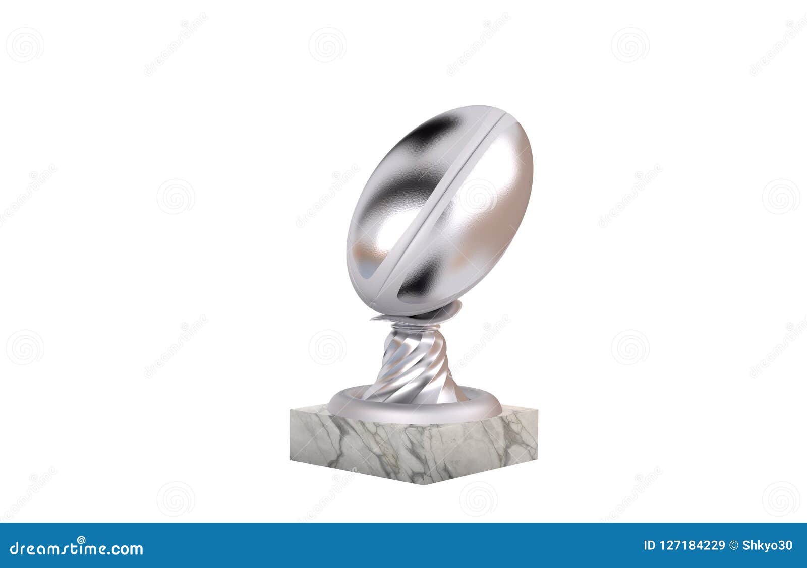 Rugby Silver Trophy with Marble Base Stock Illustration - Illustration ...