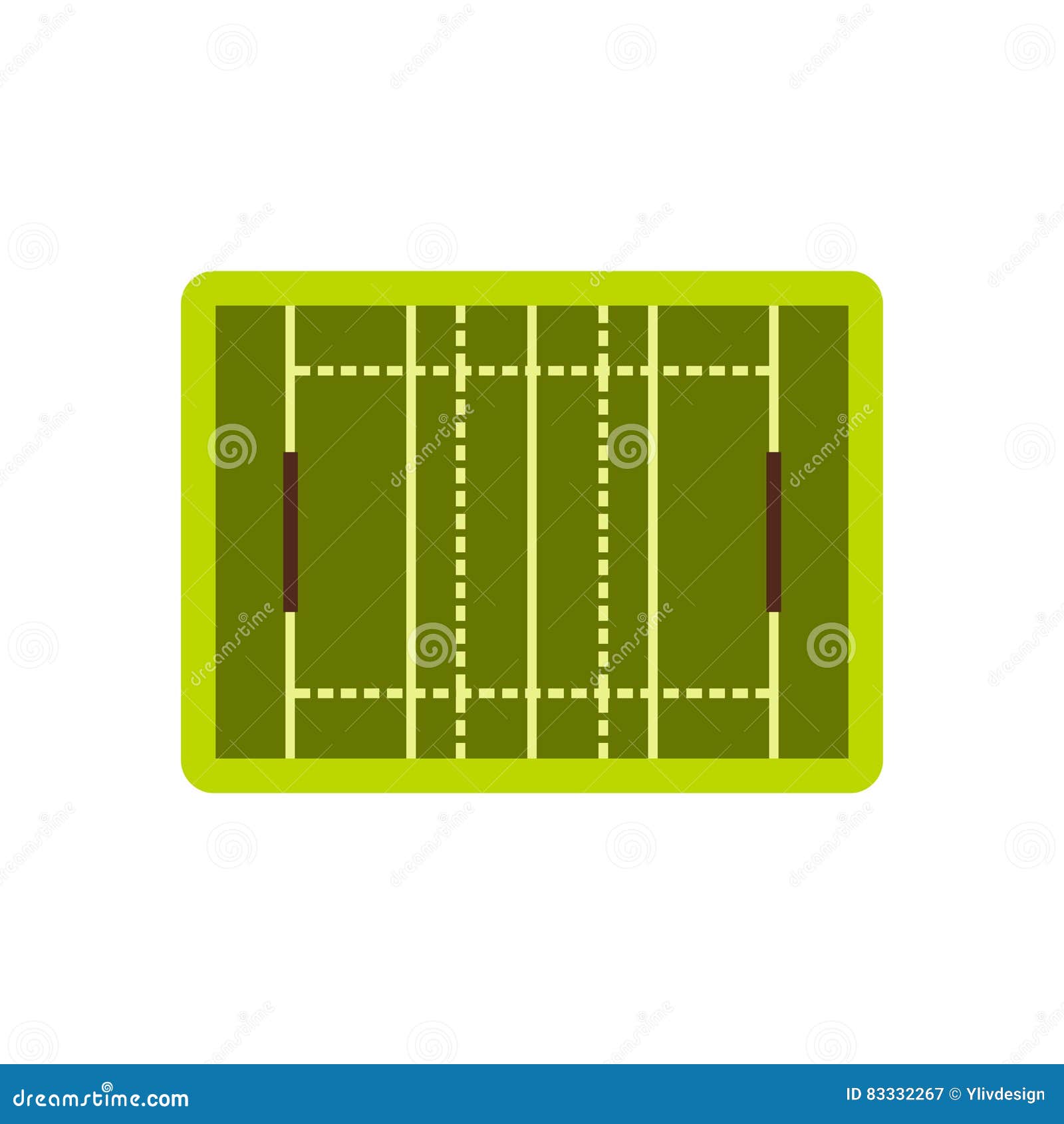 Rugby Sport Field Icon, Flat Style Stock Vector - Illustration of event ...