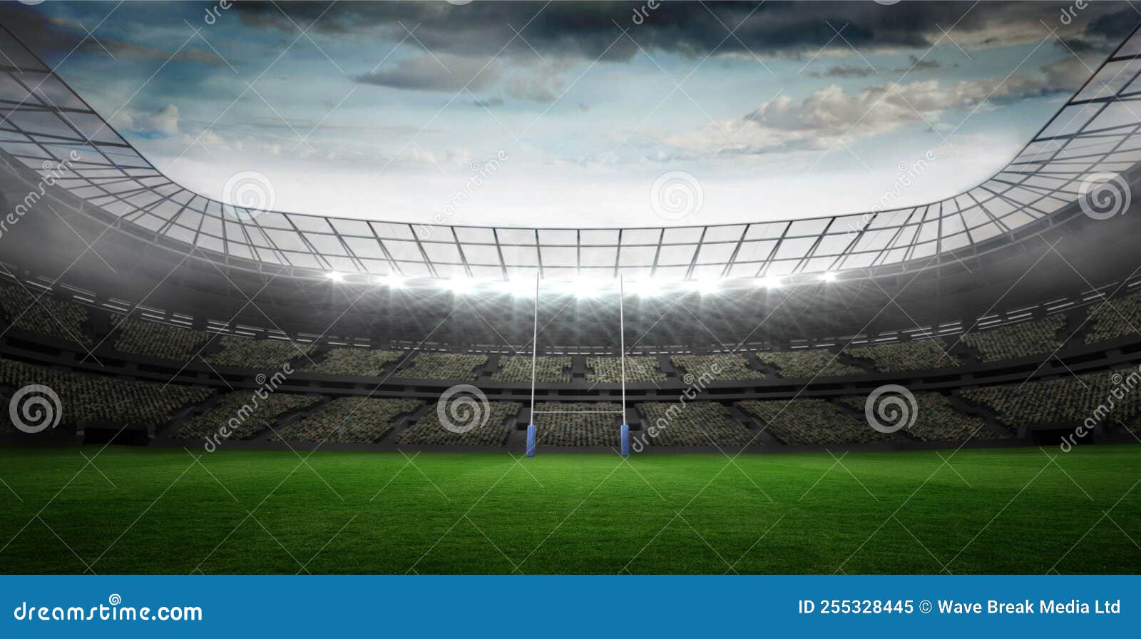 Rugby stadium stock illustration. Illustration of soccer - 255328445
