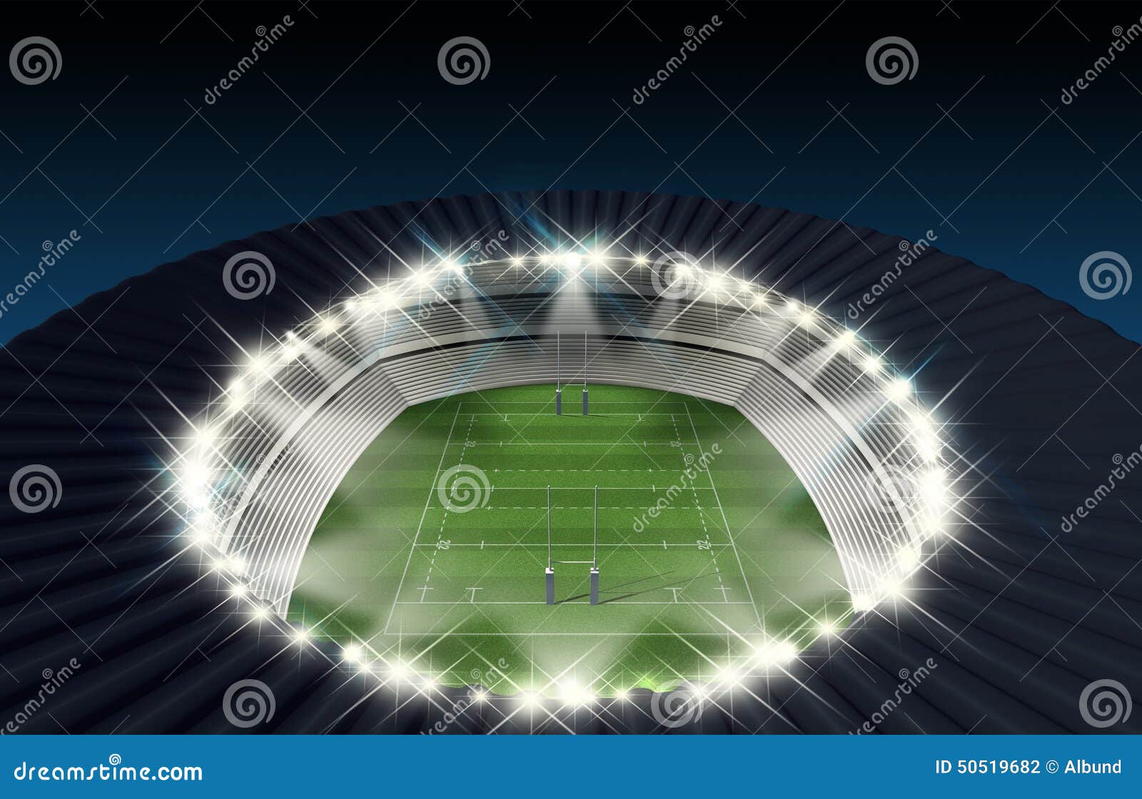 Rugby Stadium Night stock illustration. Illustration of stadium - 50519682