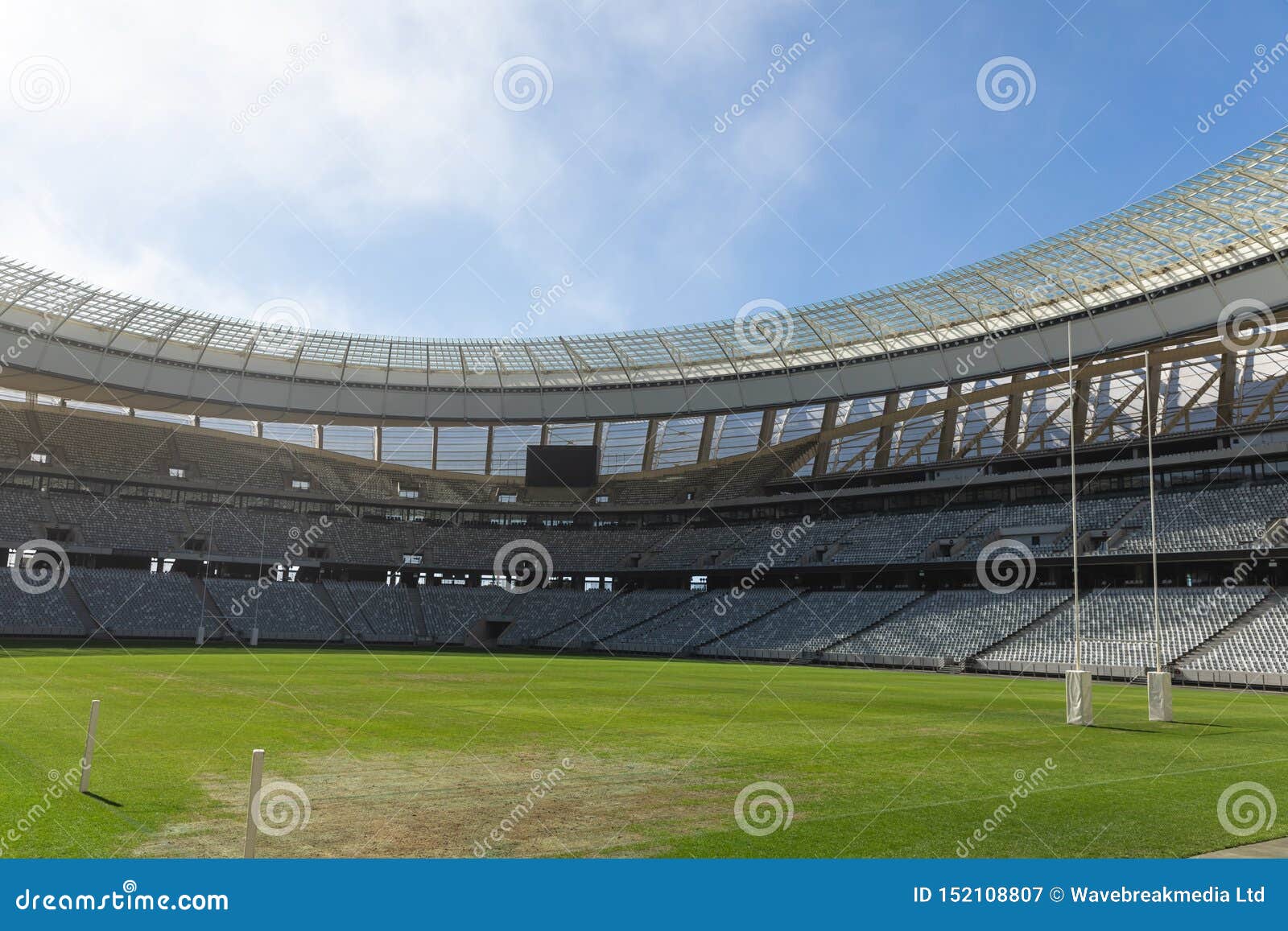 Rugby Stadium on a Sunny Day Stock Image - Image of pitch, morning ...