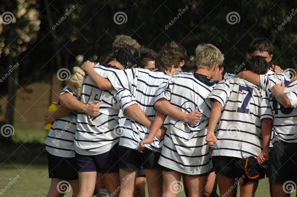 Rugby team huddle editorial photography. Image of player - 2810777