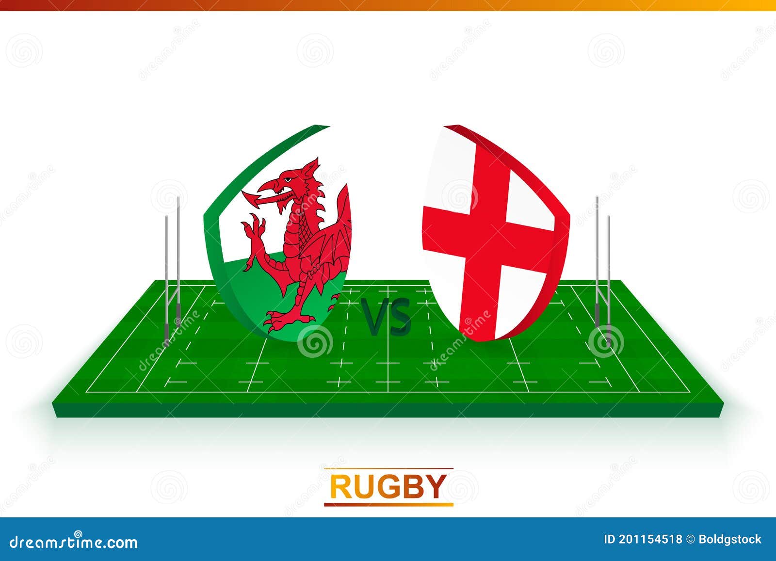 Rugby Team Wales Vs England on Rugby Field Stock Vector - Illustration ...