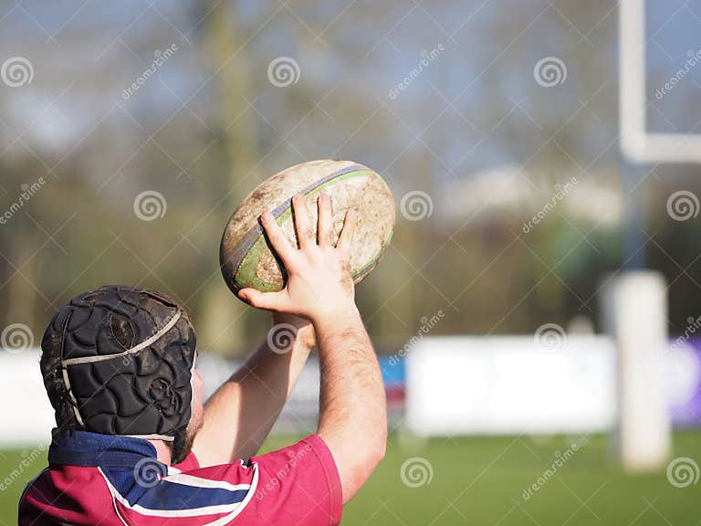 Rugby throw in stock image. Image of sport, throw, ball - 91338959