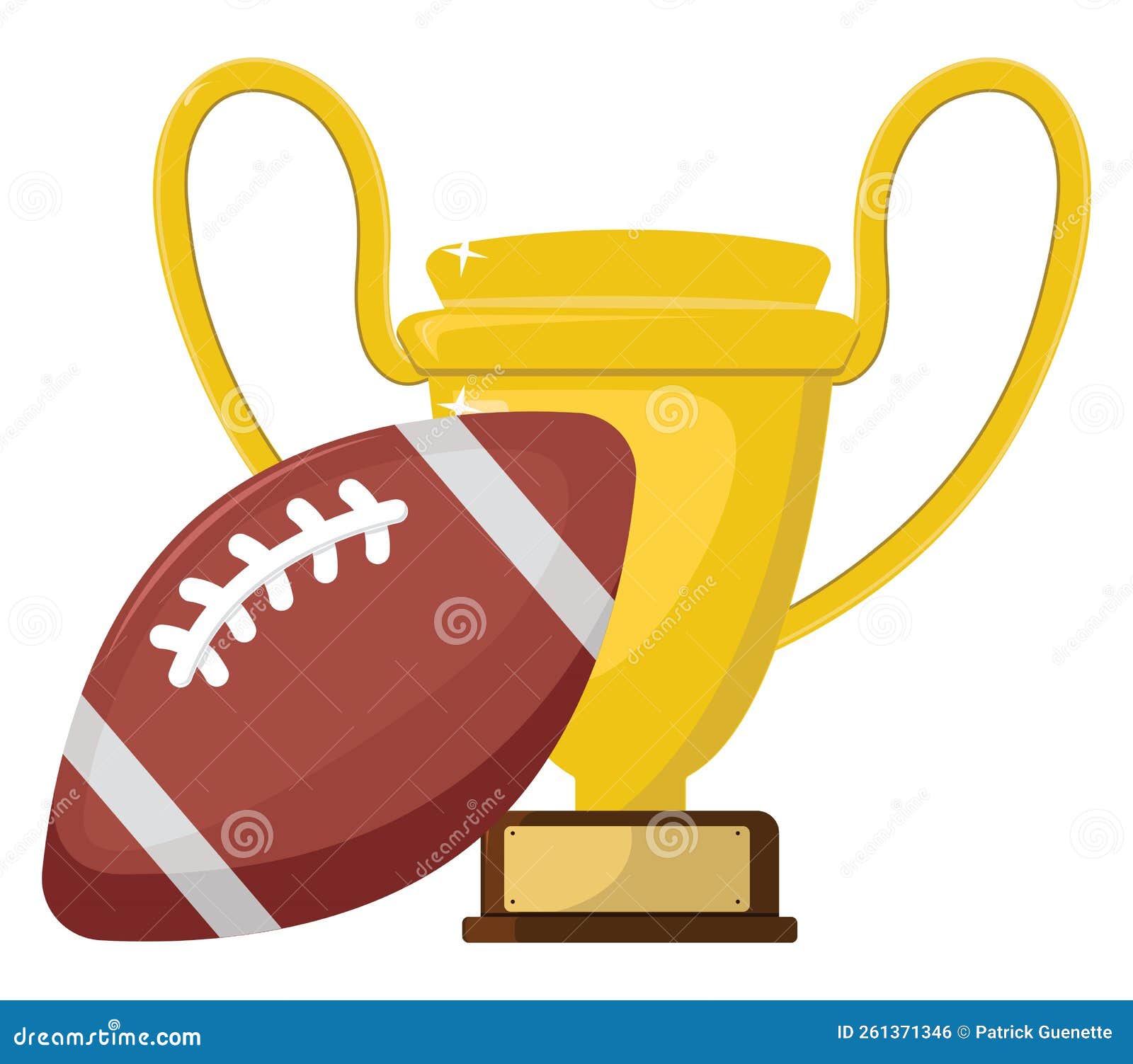 Rugby trophy, icon stock vector. Illustration of cartoon - 261371346