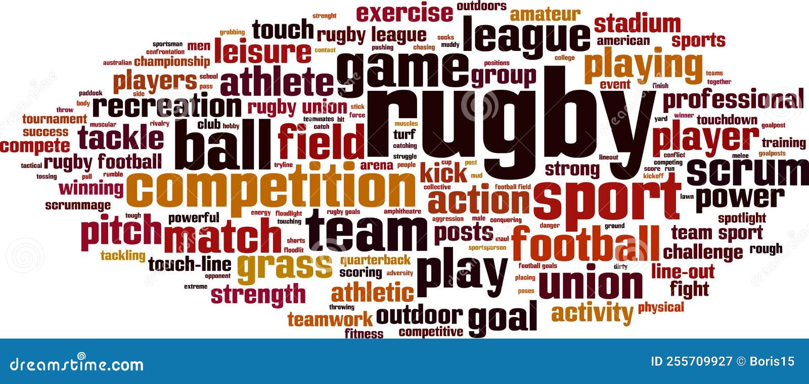 Rugby Word With Cutout Cartoon Vector | CartoonDealer.com #106168371