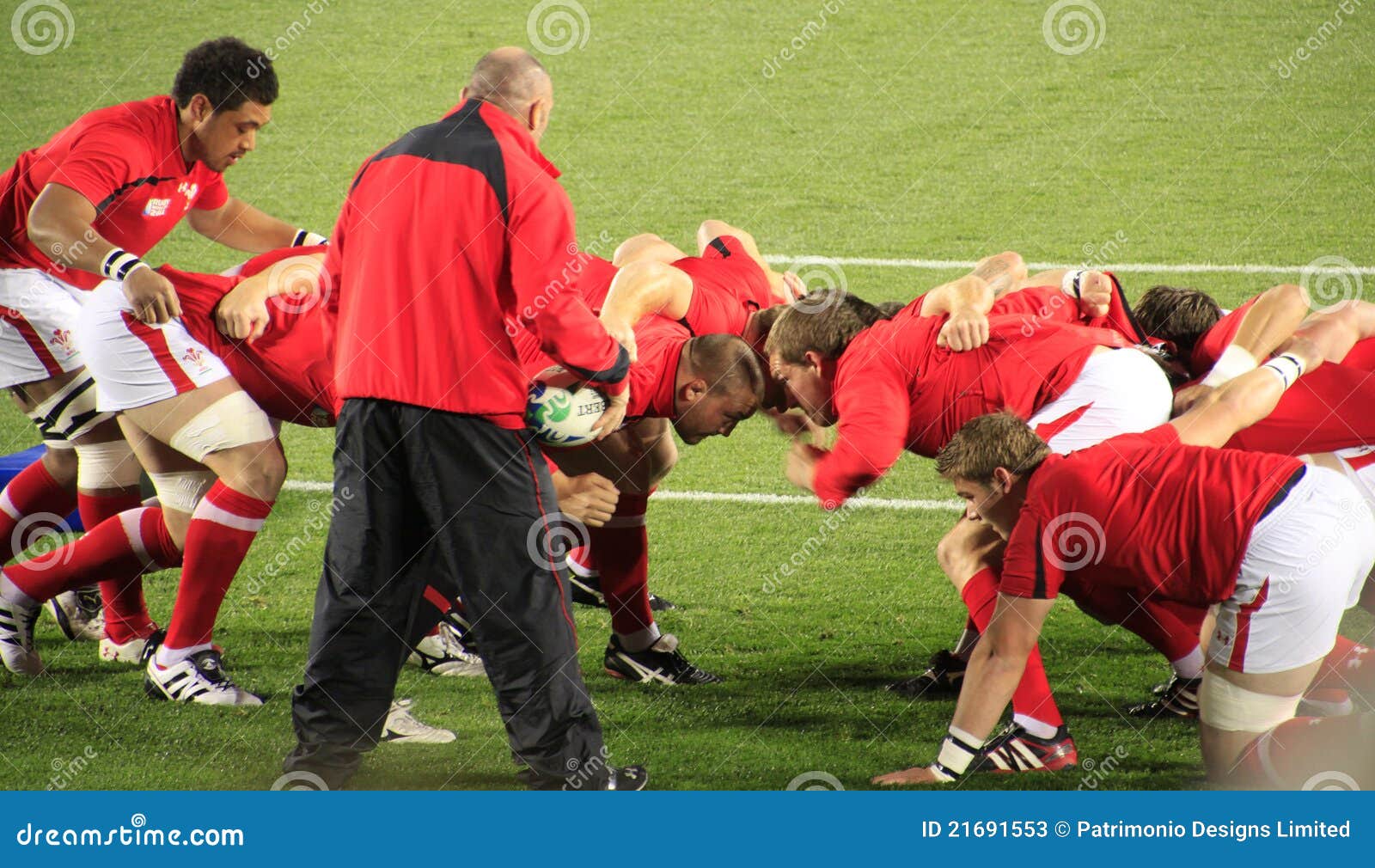 Rugby World Cup 2011 Wales Scrum Practice Editorial Stock Photo - Image ...